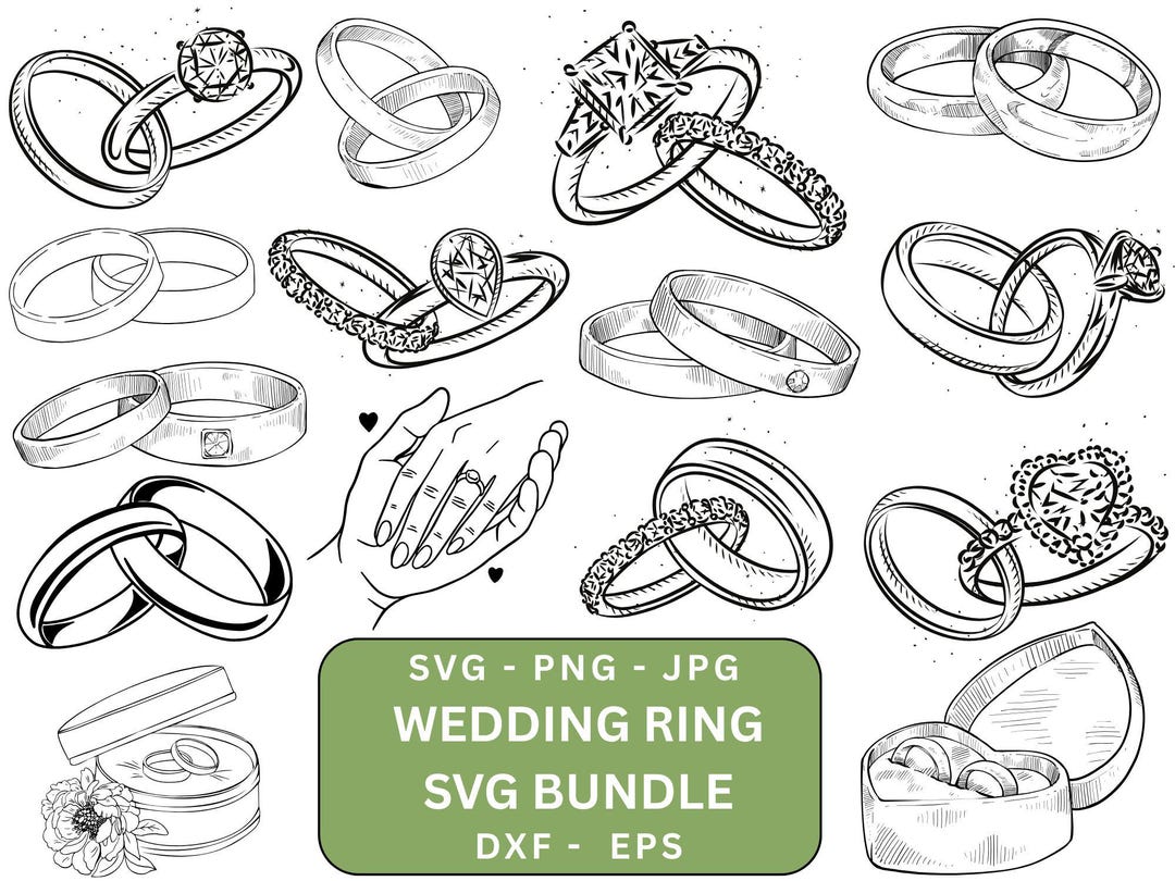 Wedding Ring Svg Files,wedding Ring Clipart,wedding Ring SVG Bundle ...