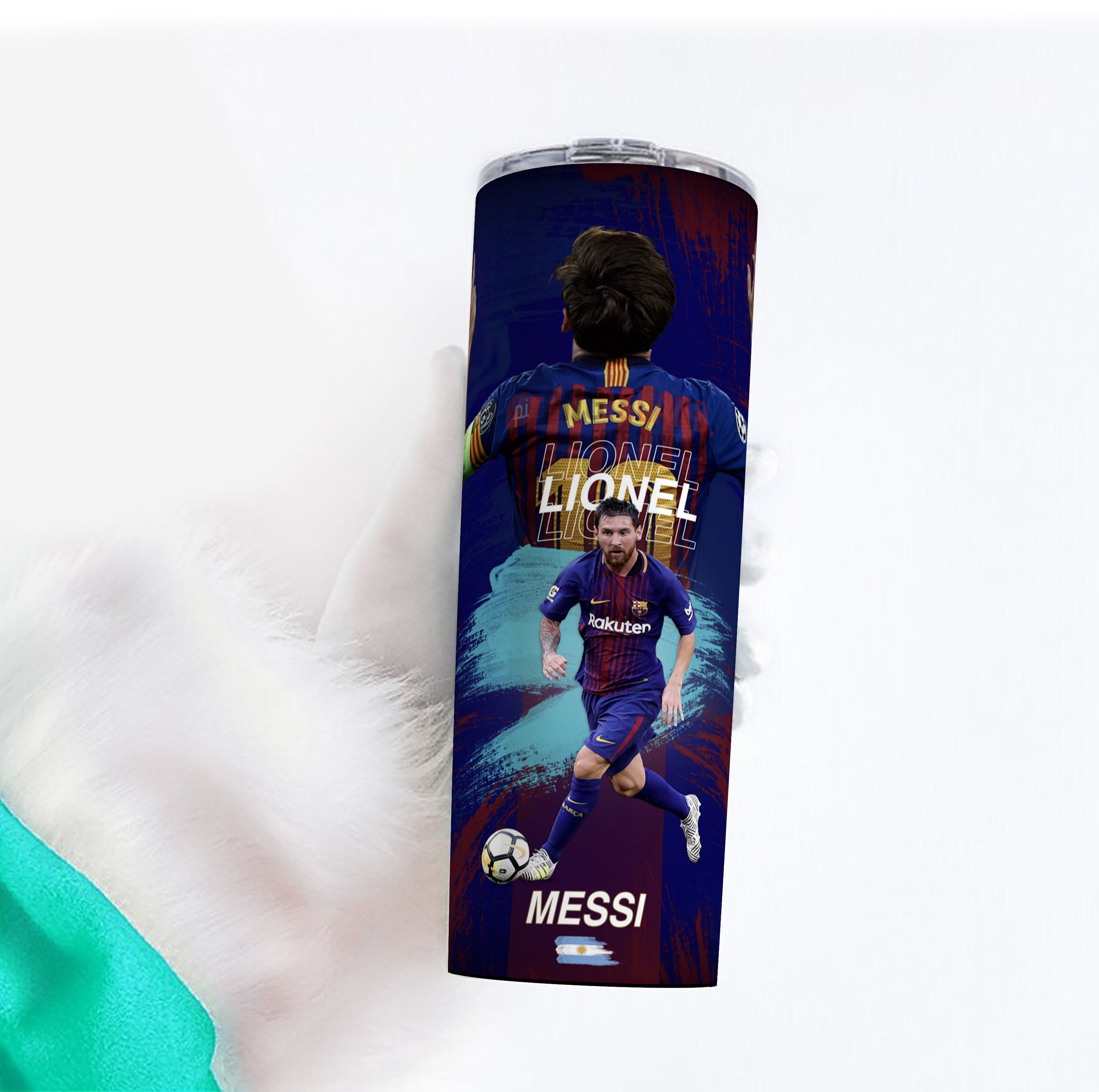 Lionel Messi 20oz Skinny Tumbler Wrap Design Sublimation, Miami 20oz ...