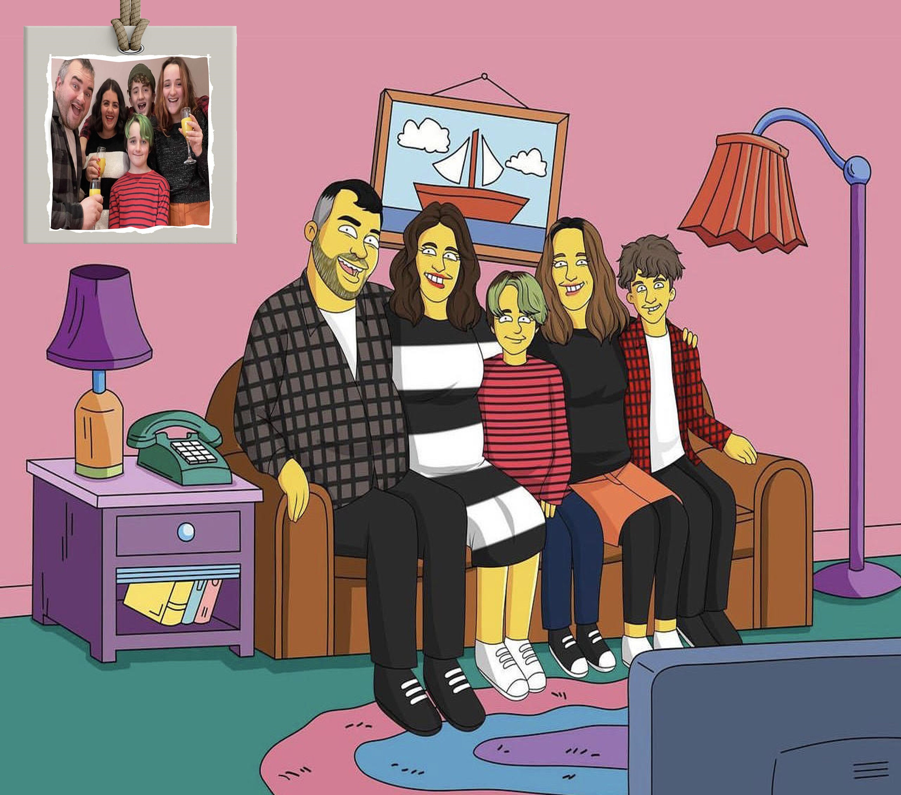 Custom Simpson Family Portrait, Custom Simpson Couple Portrait,custom ...