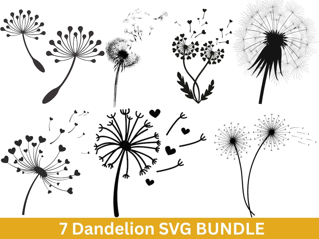 Dandelion Svg Bundle,dandelion Blowing Svg,dandelion Vector,dandelion ...