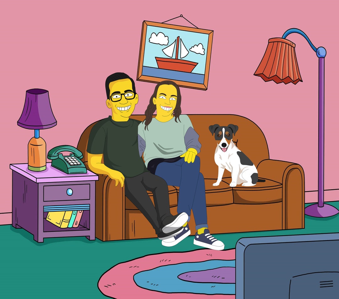 Custom Simpson Family Portrait, Custom Simpson Couple Portrait,custom ...