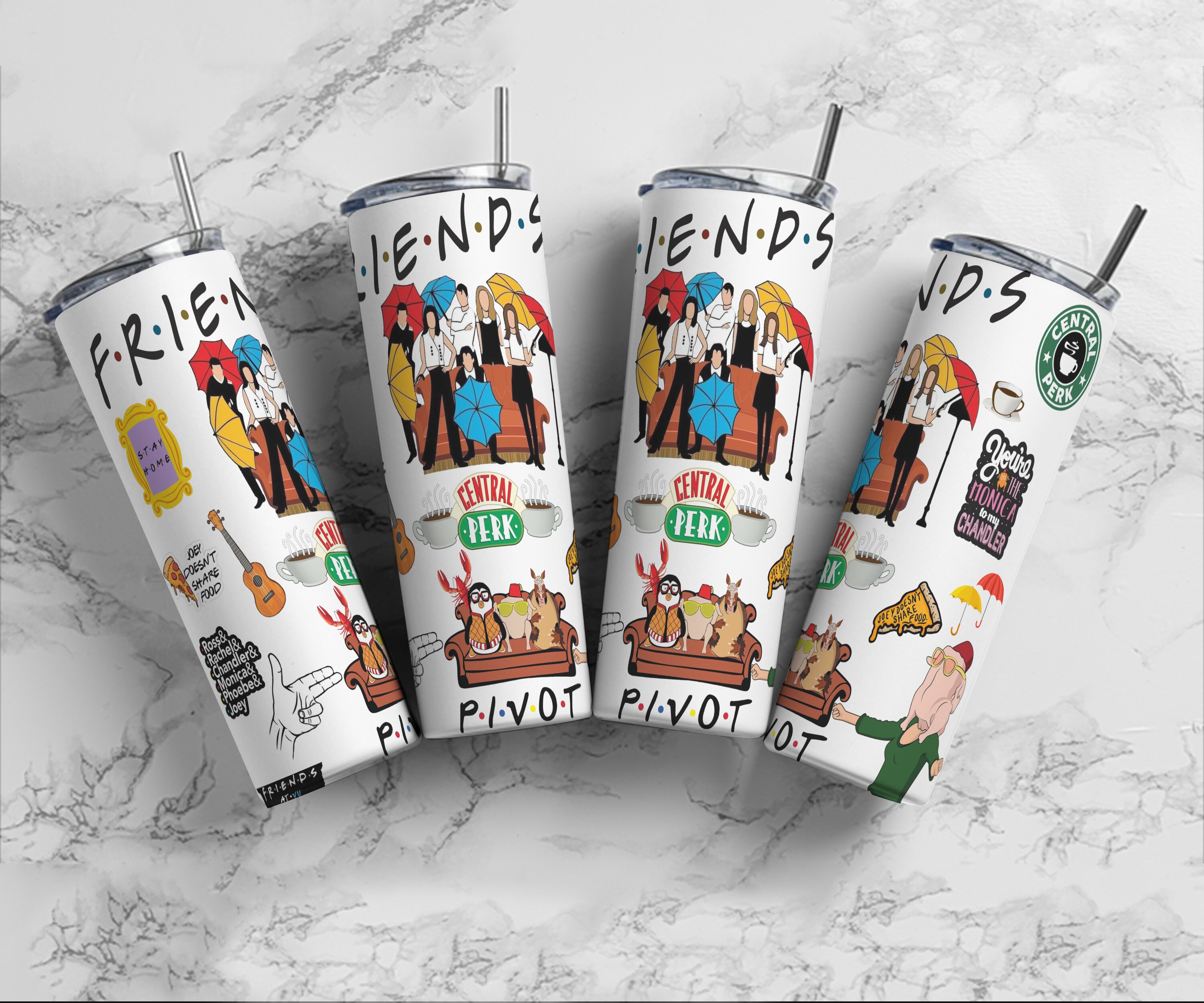 Friends 20 Straight Skinny Tumbler Wrap, Sublimation Wrap, Friends Tv ...