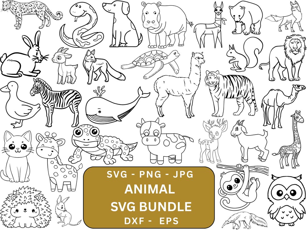 Animal Svg Bundle,zoo Animals Svg,cut File Wild Animal Cute Animal ...