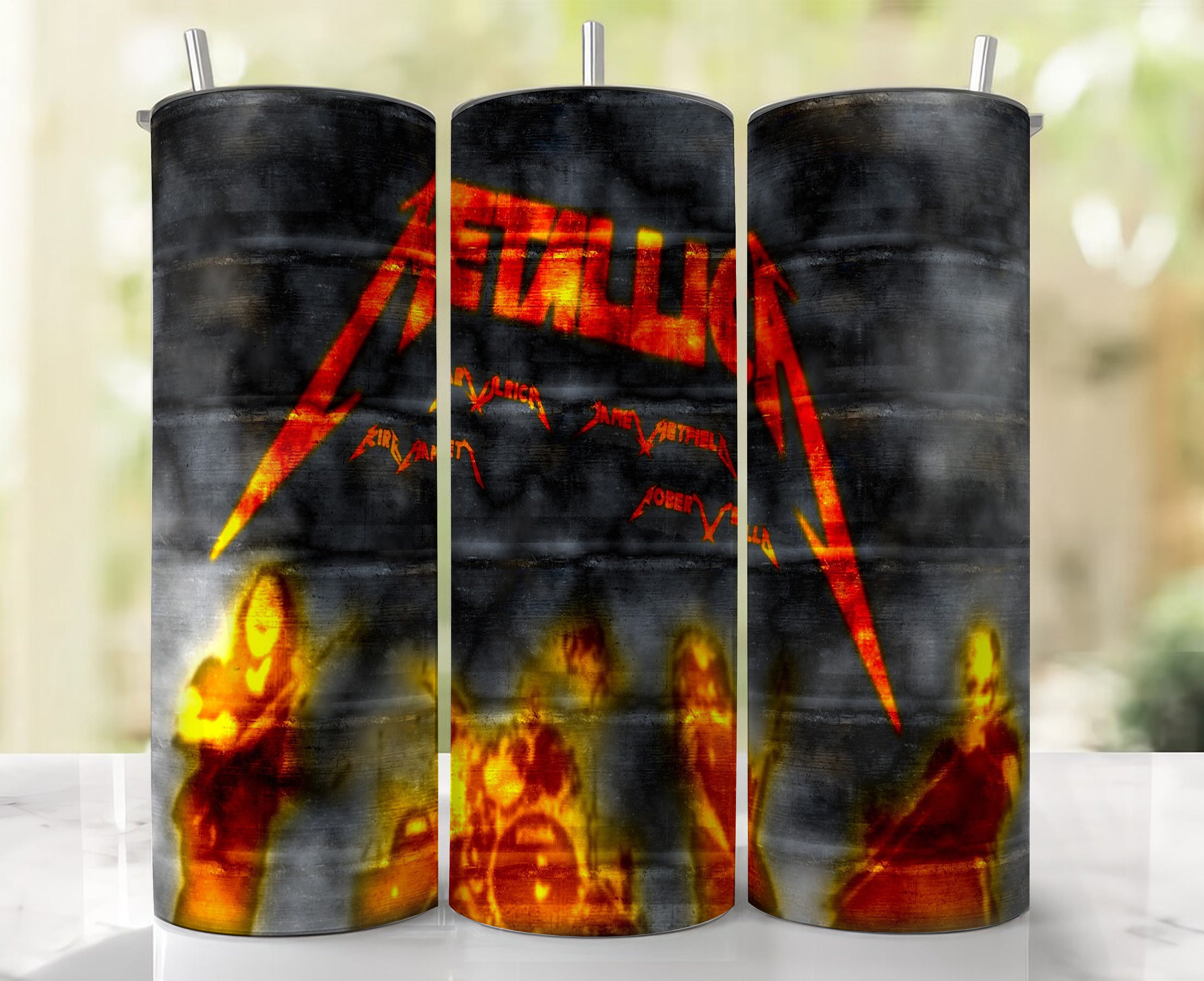 Metallica Tumbler Wrap20oz Skinny Tumbler Sublimation Designs, for ...