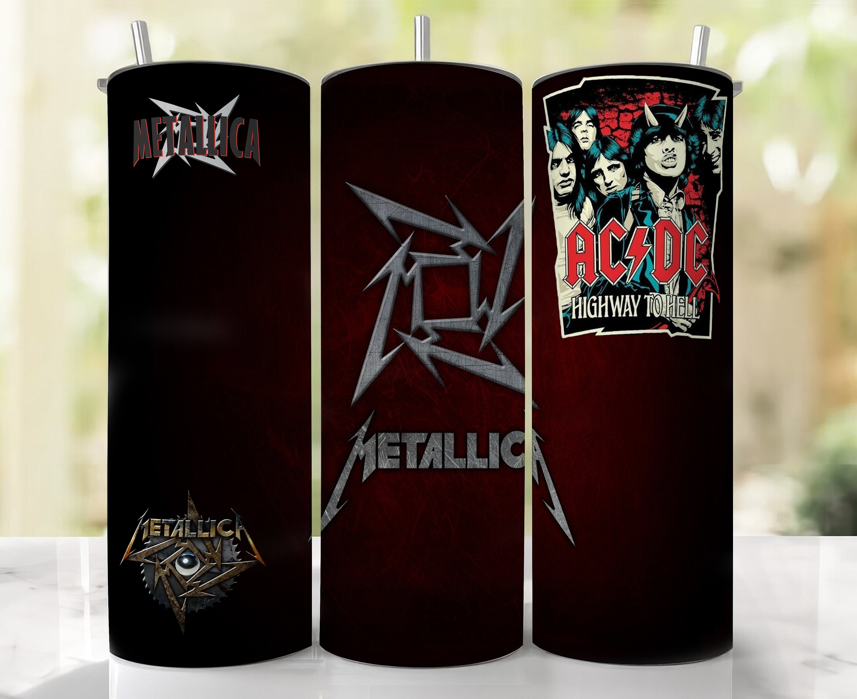 Metallica Tumbler Wrap20oz Skinny Tumbler Sublimation Designs, for ...