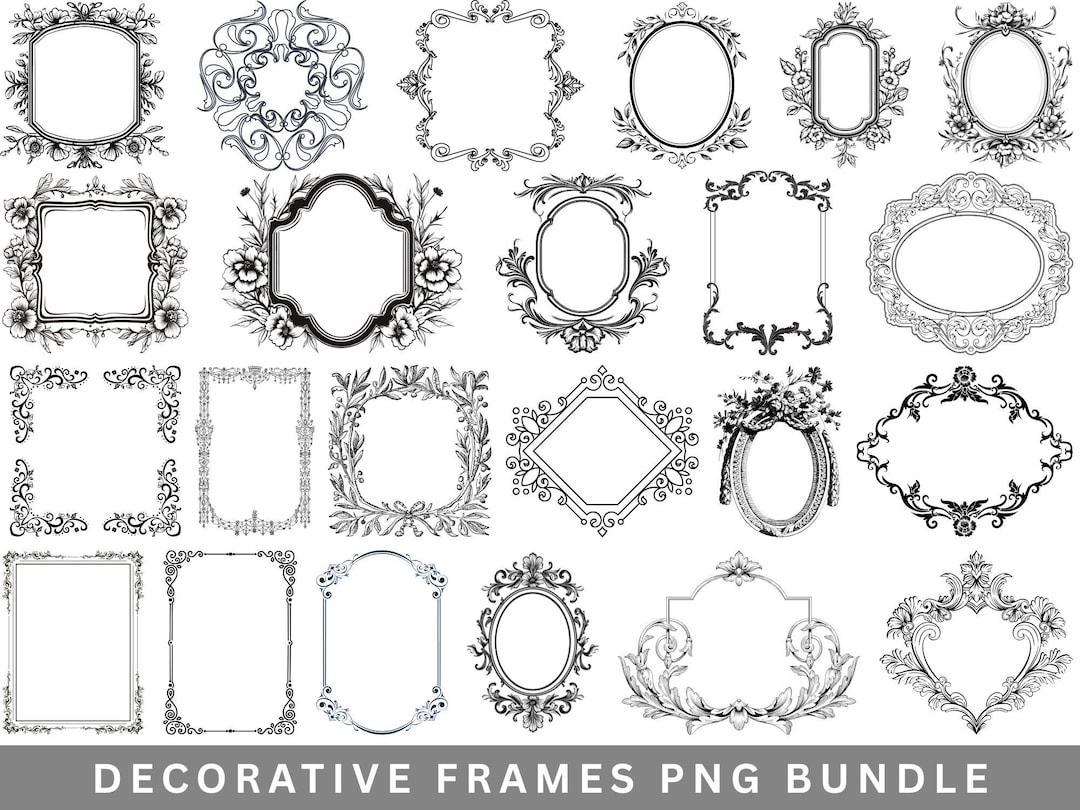 Retro Vintage Frames SVG Bundle,ornamental Frame,frame Clipart Bundle ...