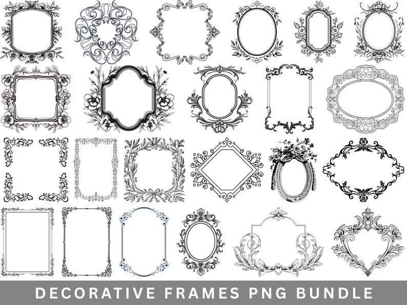 Retro Vintage Frames SVG Bundle,ornamental Frame,frame Clipart Bundle ...