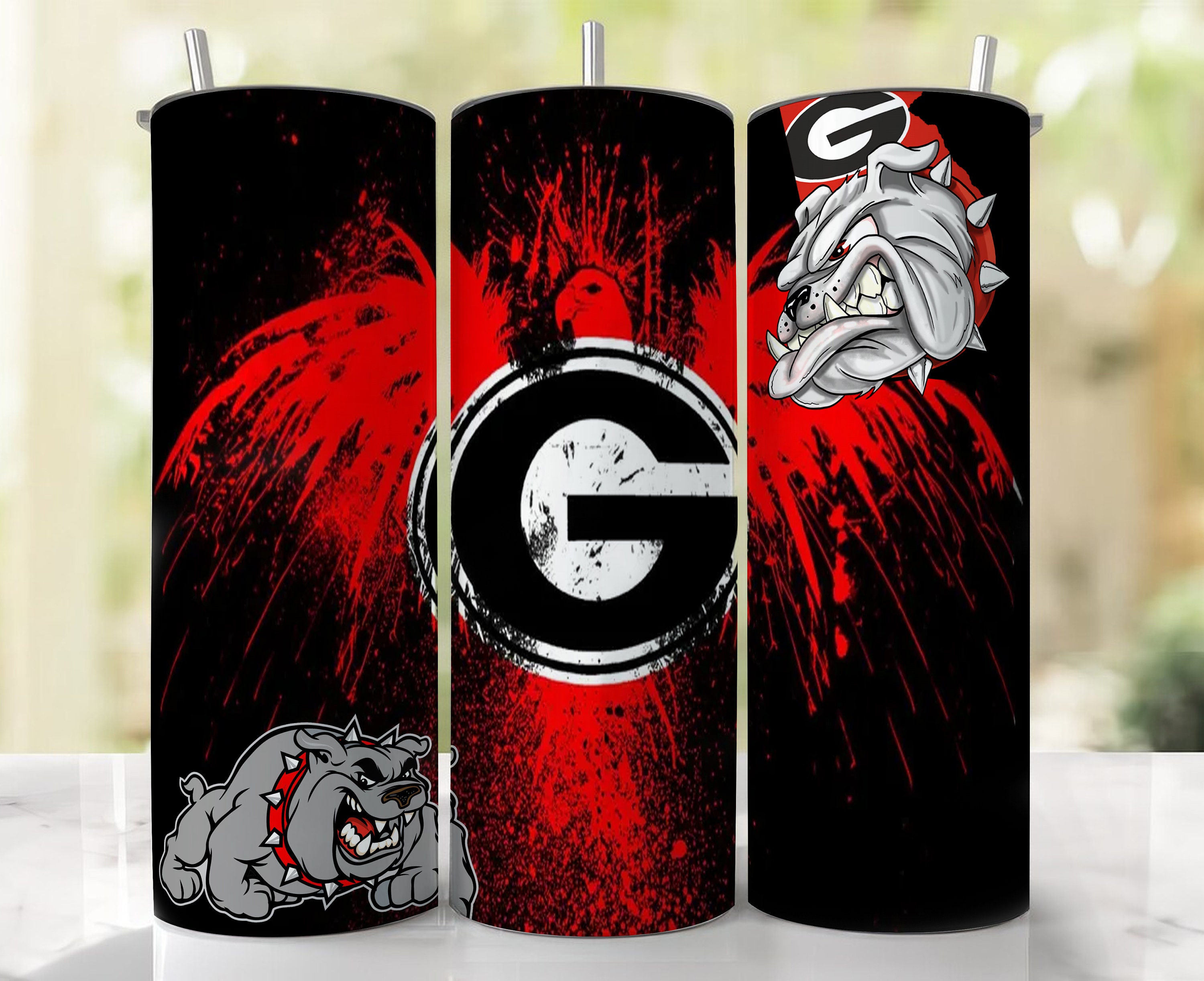 Georgia Bulldogs Tumbler Wrap 20oz Skinny Straight Sublimation Tumbler ...