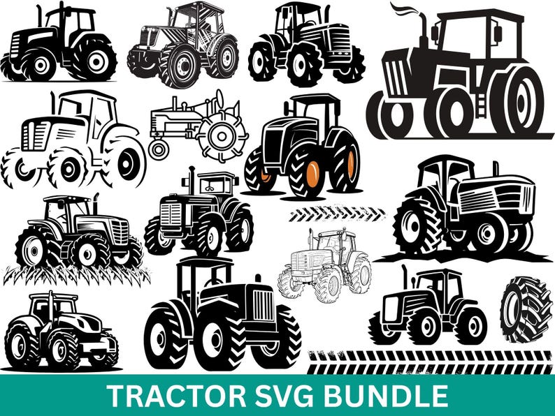Tractor SVG Bundle,construction Vehicle Svg,art Designs for Cricut ...