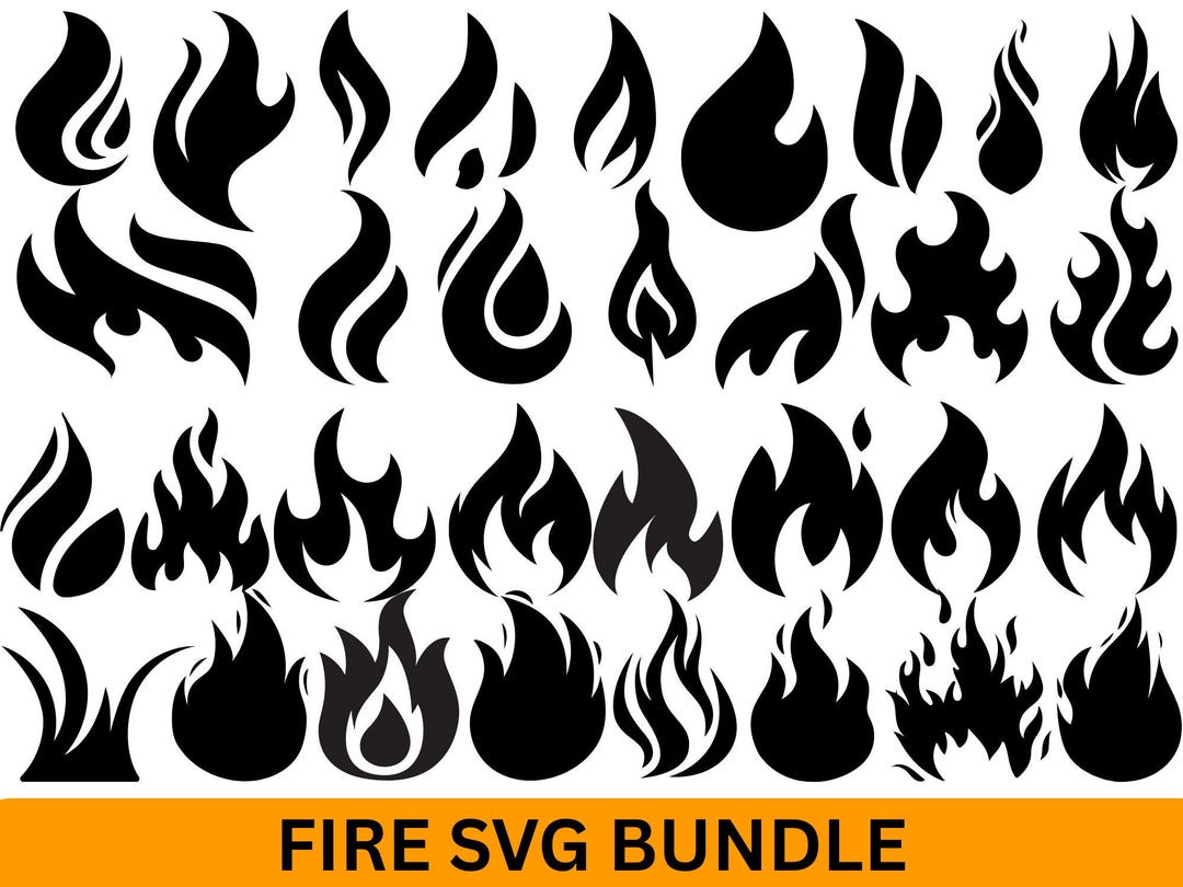 Fire SVG Bundle,fire Flame Clipart,flames Svg Cut Files for Cricut,fire ...
