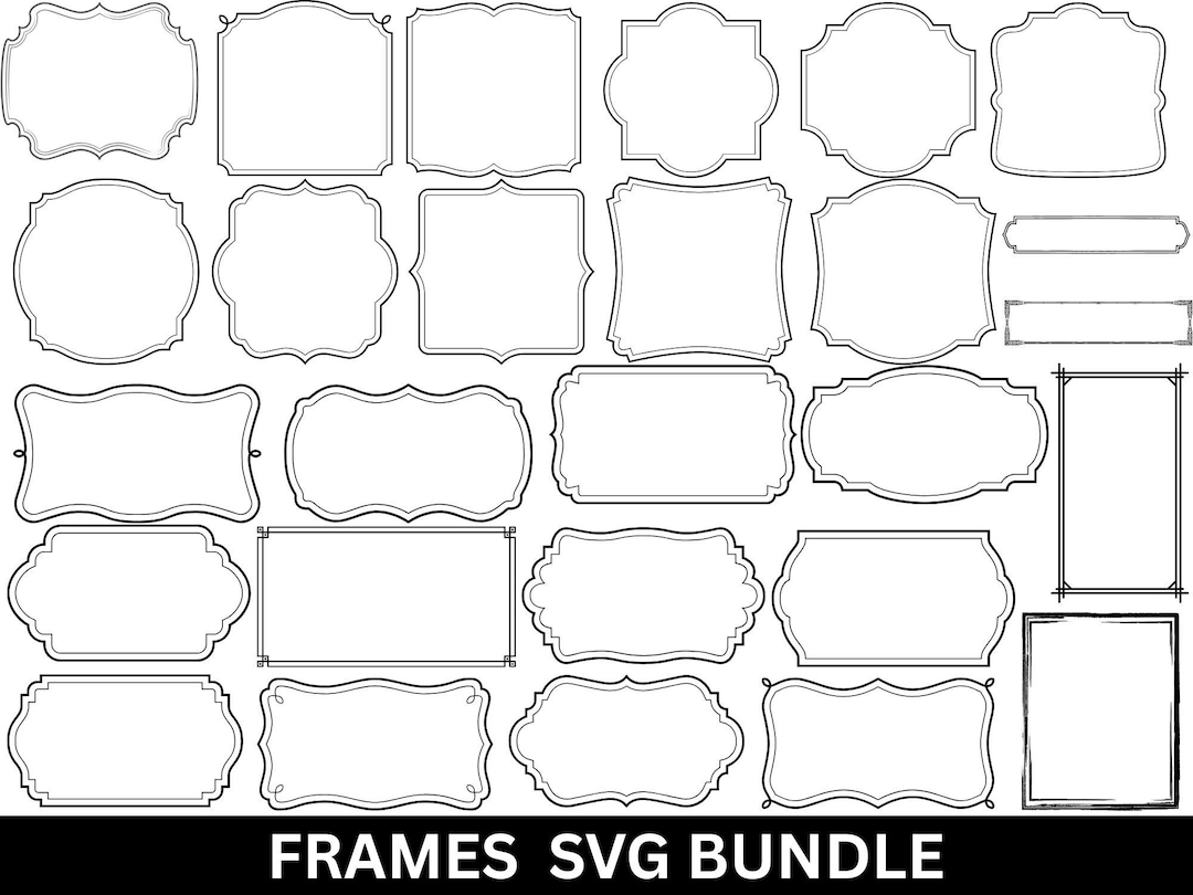 Label Frames Svg Bundle,frames Svg,handdrawn Borders Clipart,label ...