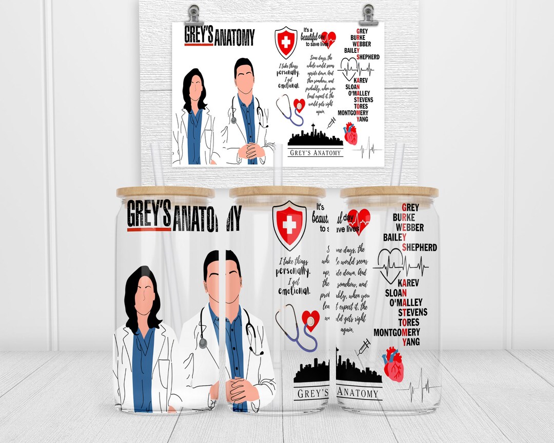 Greys Wrap, Anatomy Libbey Glass Can Wrap, Grey's 16oz Glass Can ...