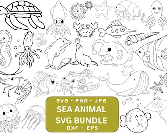 Sea Animals SVG, Ocean Svg, Sea Life Svg, Octopus Svg, Shark Svg ...