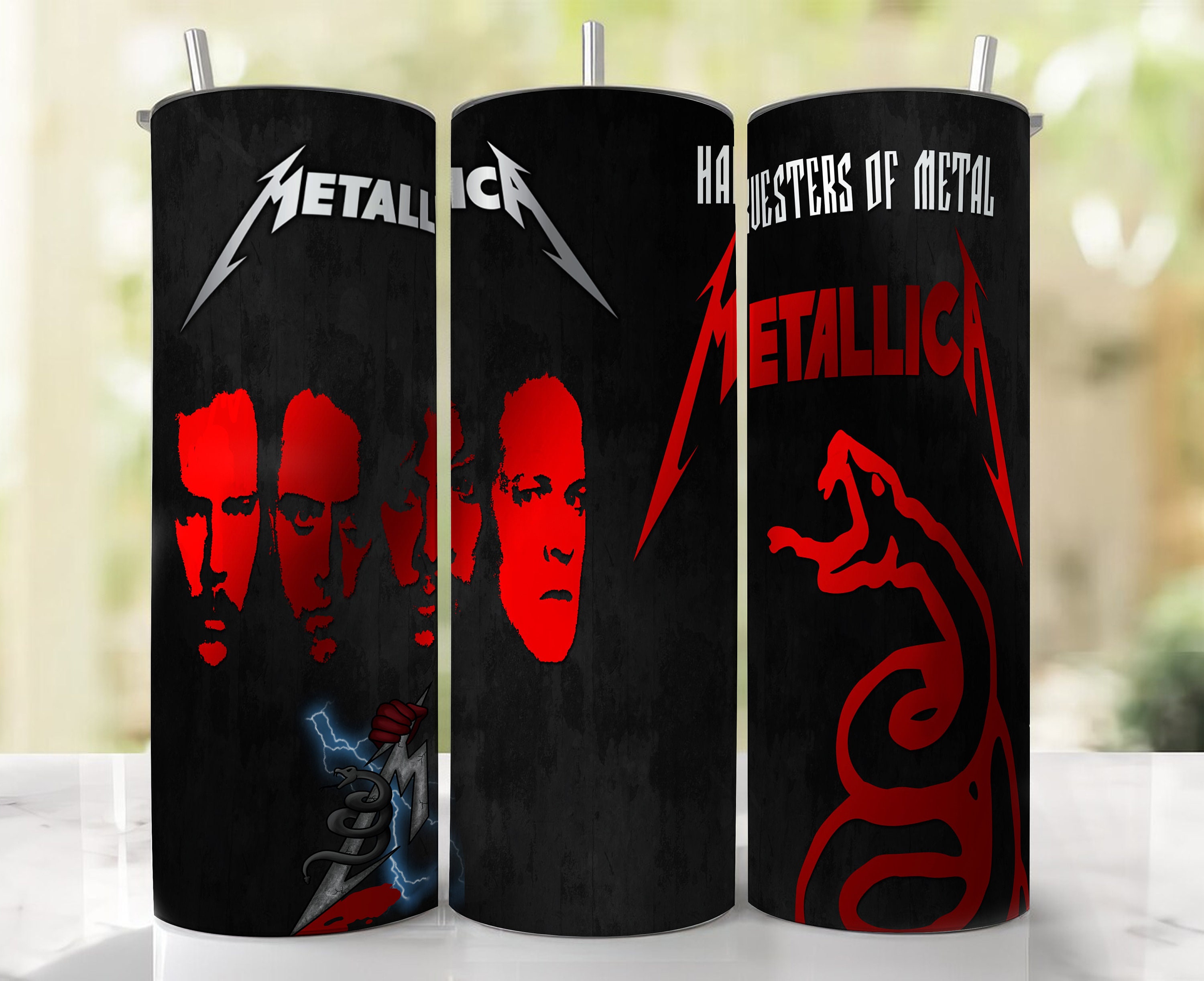 Metallica Tumbler Wrap20oz Skinny Tumbler Sublimation Designs, for ...