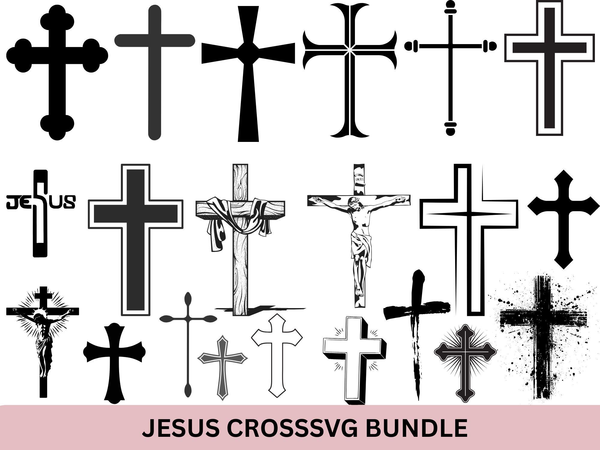 Cross Svg Bundle,crucifix Vector, Christian Svg,faith Cross Svg ...