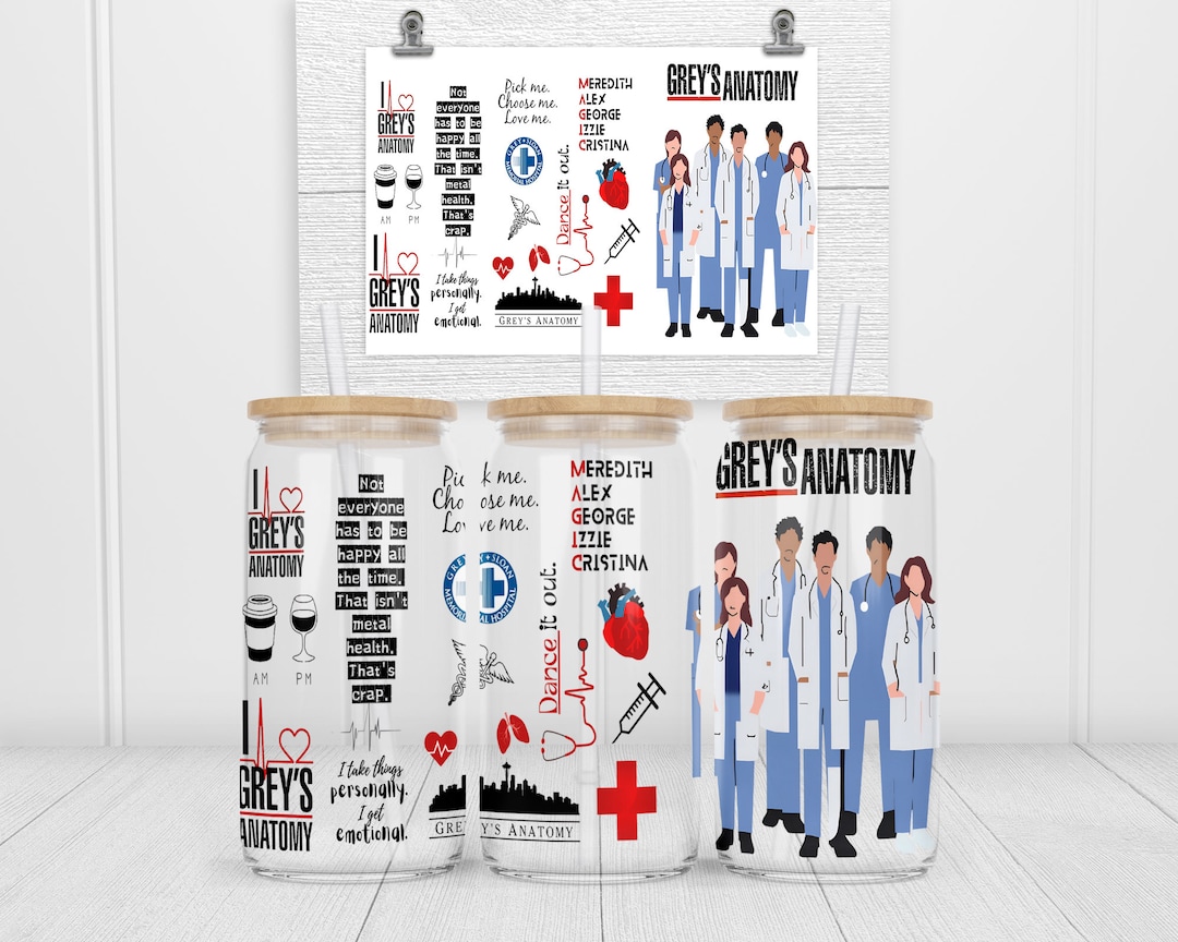 Greys Wrap, Anatomy Libbey Glass Can Wrap, Grey's 16oz Glass Can ...