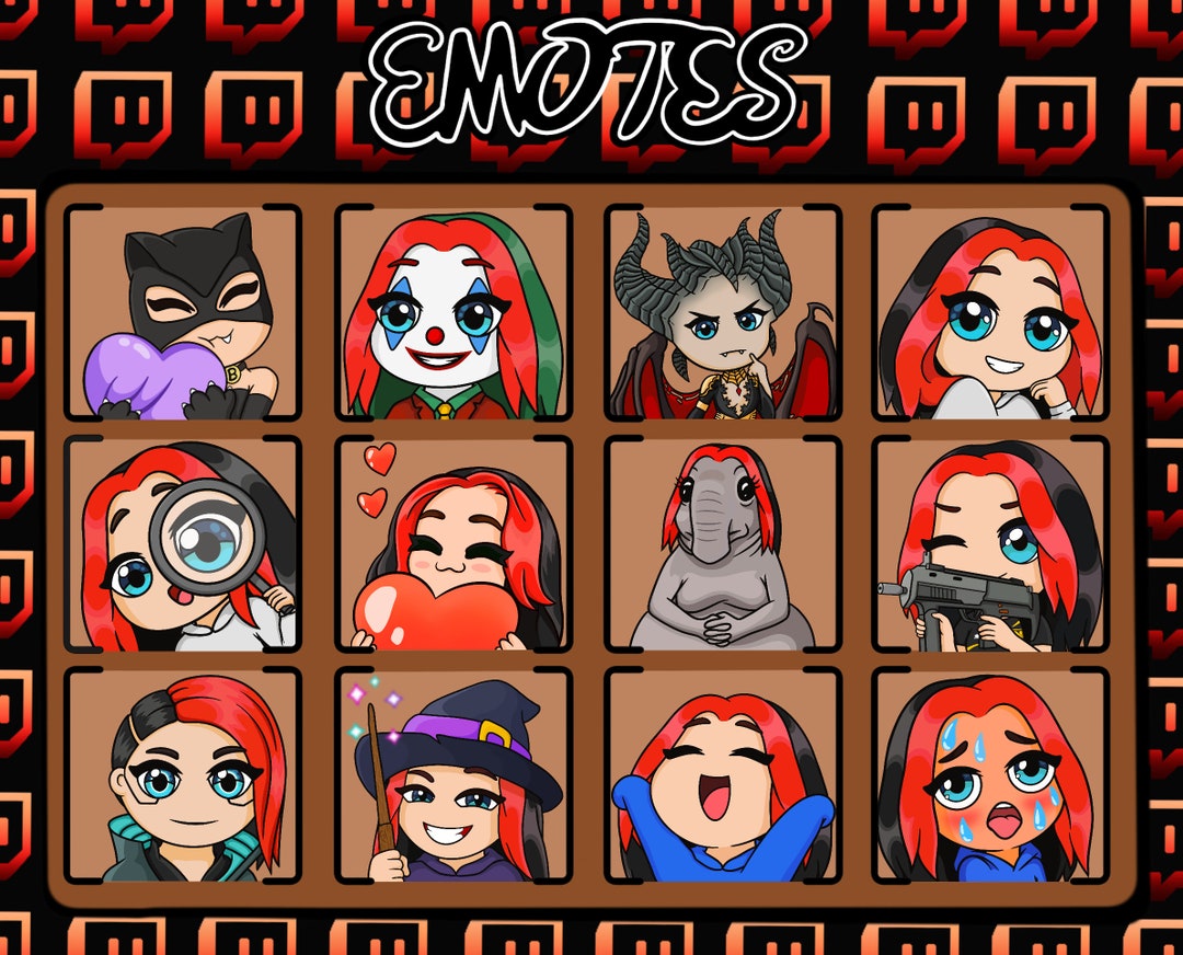 Custom Twitch Emotes, Custom Emotes Chibi, Twitch Emotes Pack, Discord ...