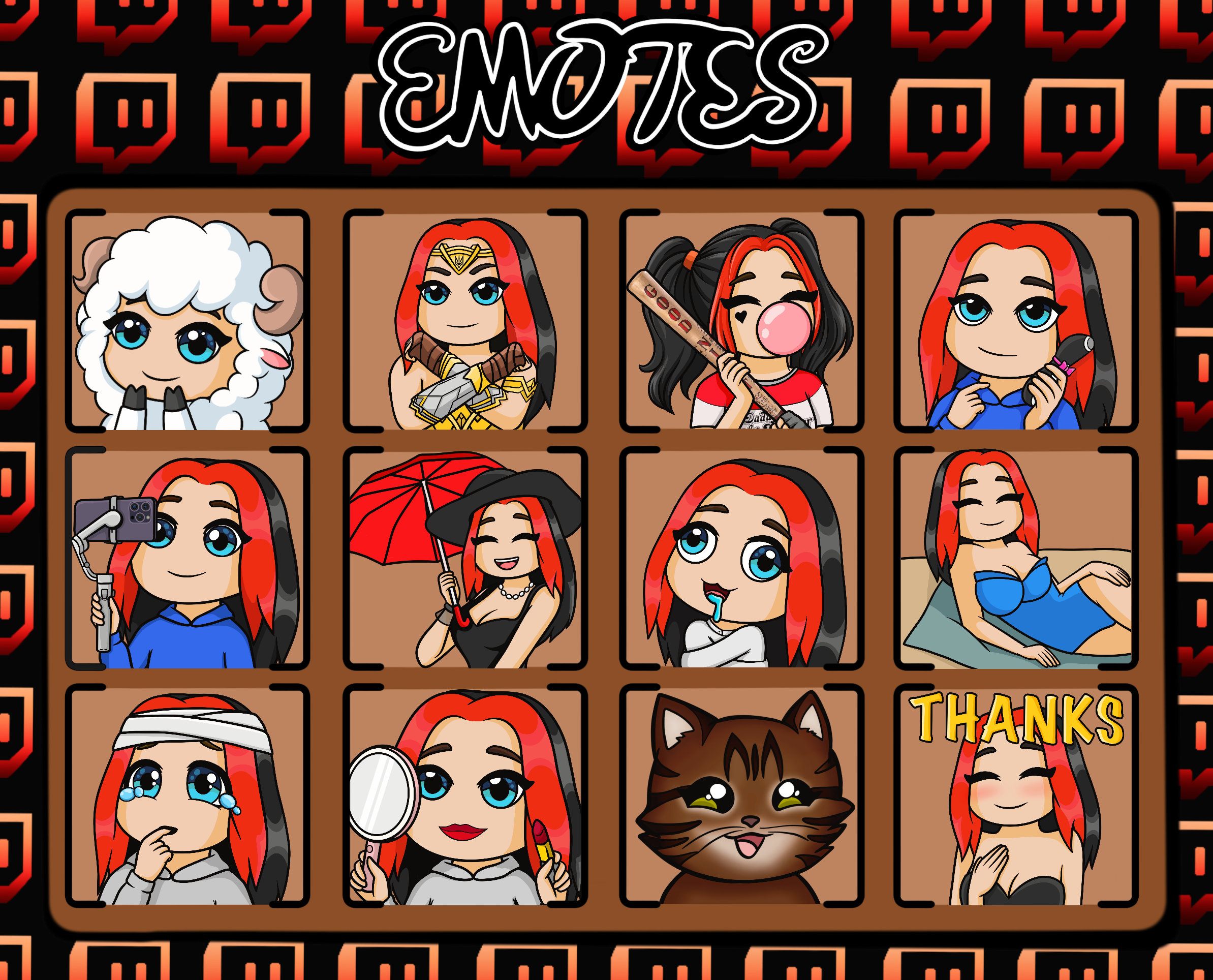 Custom Twitch Emotes, Custom Emotes Chibi, Twitch Emotes Pack, Discord ...