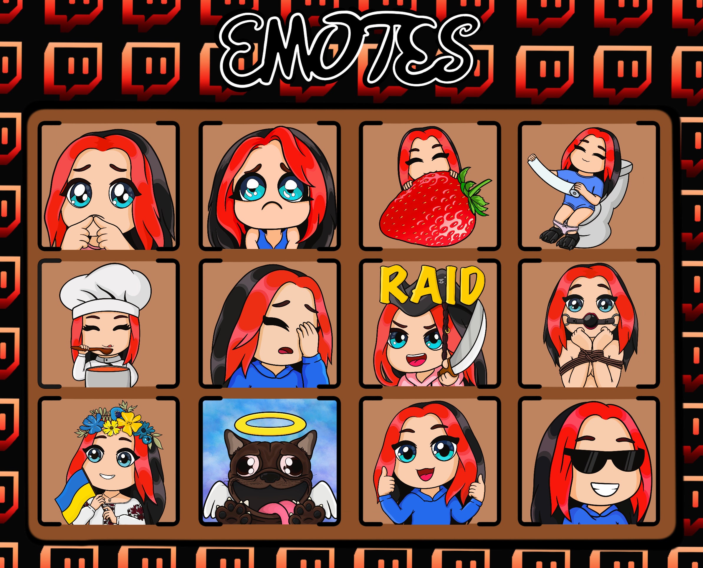 Custom Twitch Emotes, Custom Emotes Chibi, Twitch Emotes Pack, Discord ...