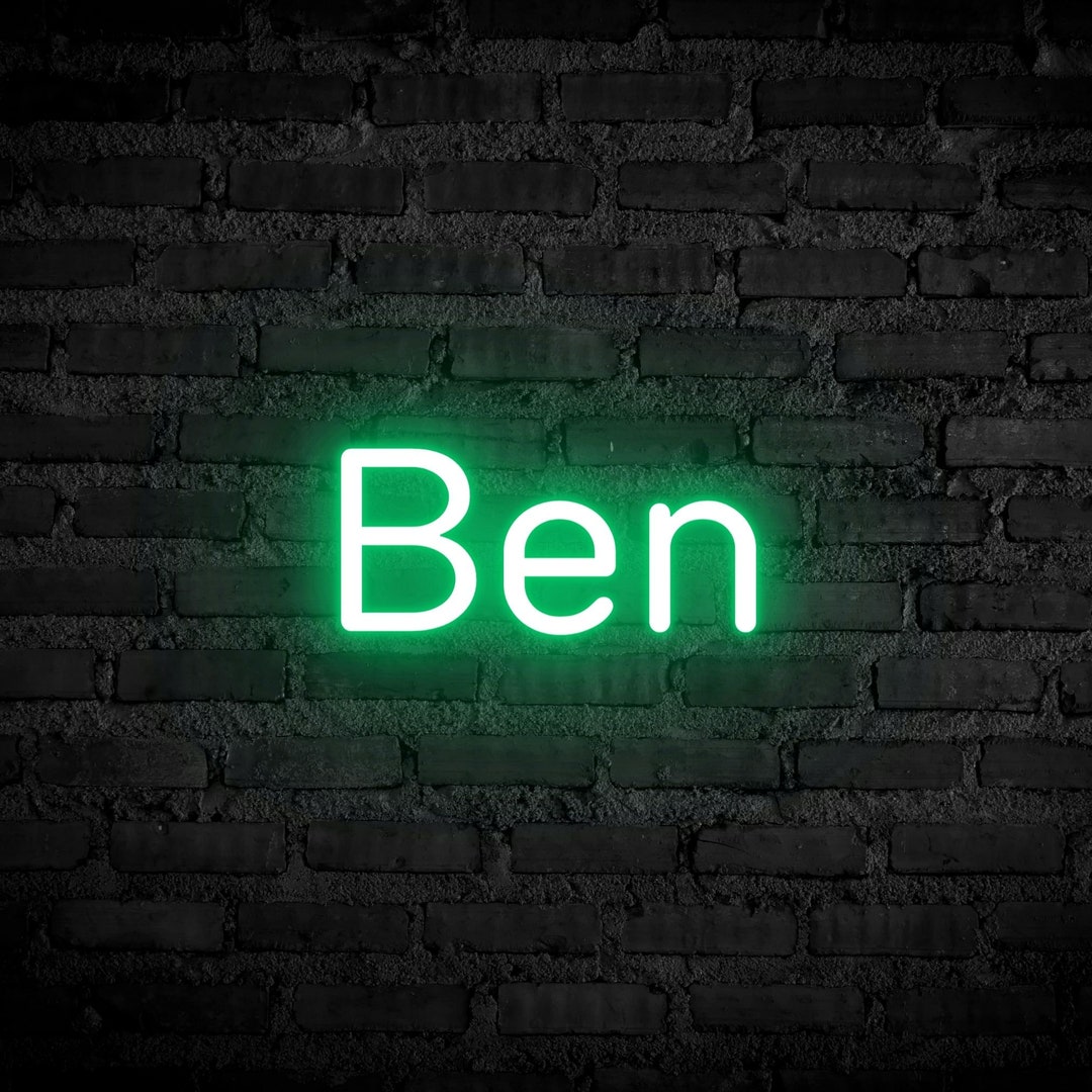 Custom Neon Name Sign, Nursery Name Sign Ben, Your Baby Name Sign ...
