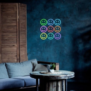 Smiling Neon Sign for Ambient Lighting, Neon Lamp, Custom Led Sign, Led ...