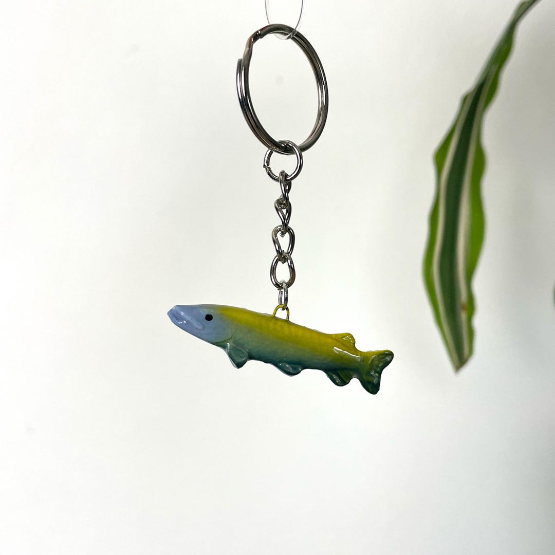 Fish Keychain Ceramic Charm HANDMADE Unique Ceramic Pendant Great Gift ...