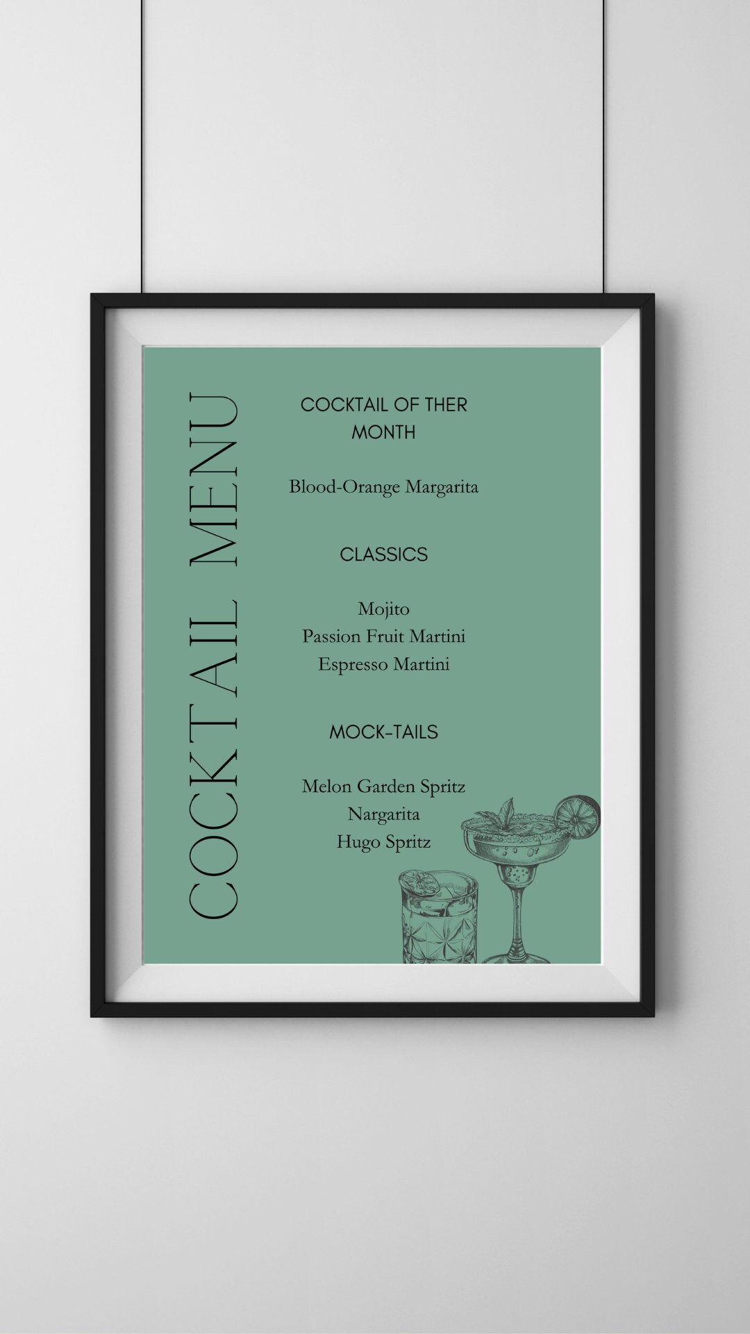 Digital Cocktail Menu | Editable on Canva | Printable - Etsy