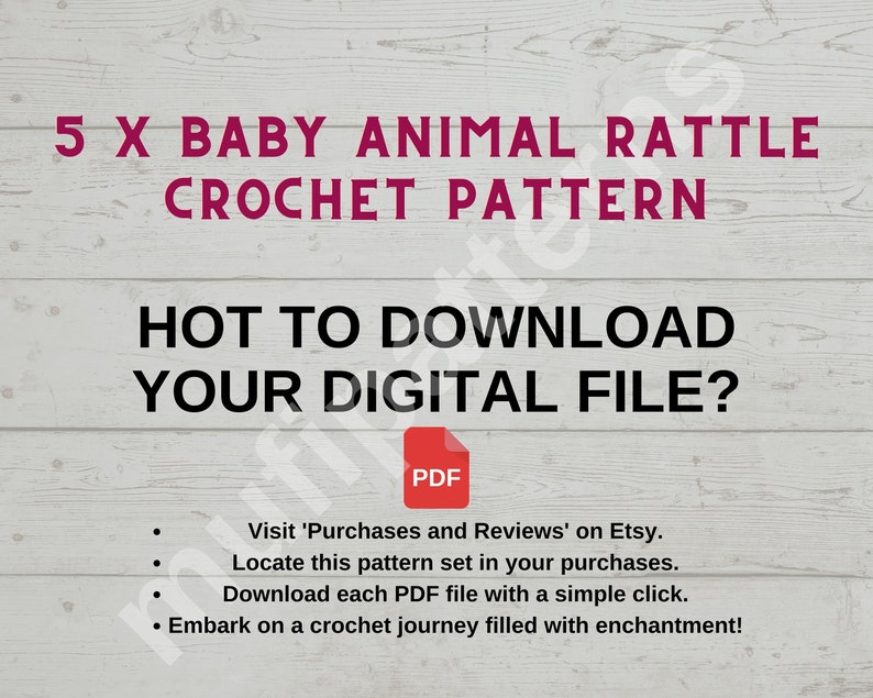 Baby Rattle Crochet Pattern Bundle, Cute Animals Bunny, Teddy Bear, Wolf, Fox and Deer Amigurumi ...