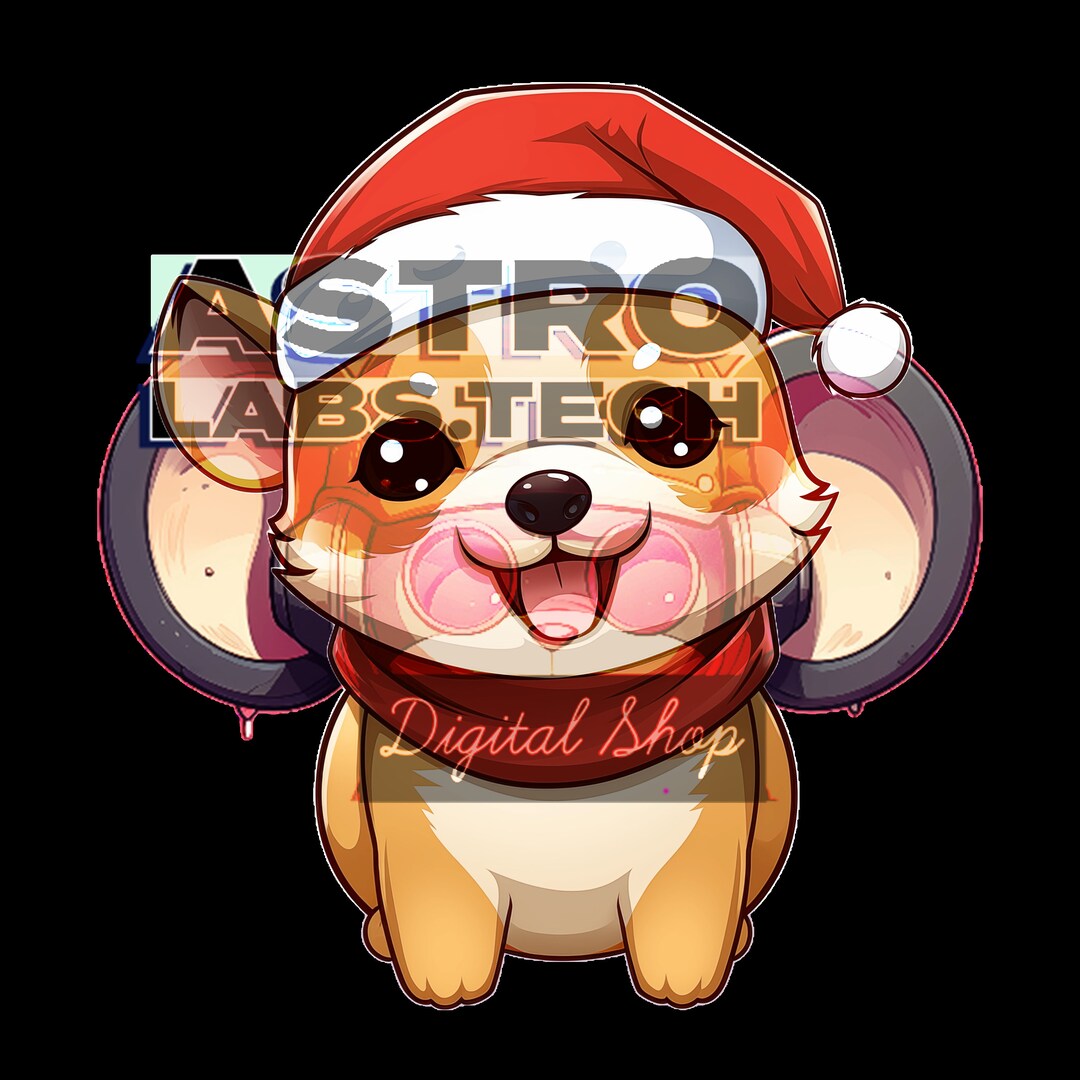 Santa Shiba Inu PNG Cute Kawaii - Etsy
