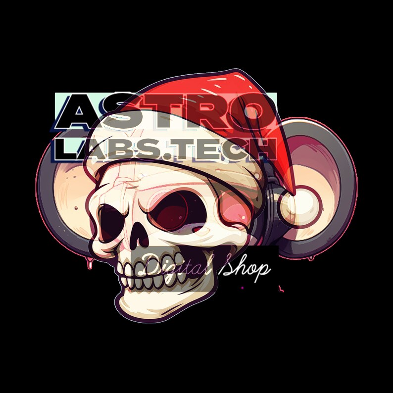 Santa Christmas Skull PNG - Etsy