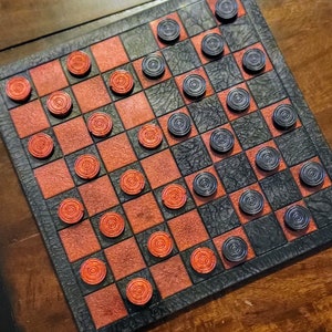 Custom Chess/checkers Resin Game Board With Pieces - Etsy