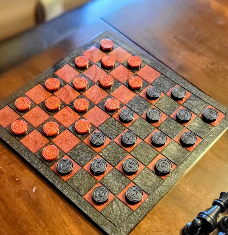 Custom Chess/checkers Resin Game Board With Pieces - Etsy
