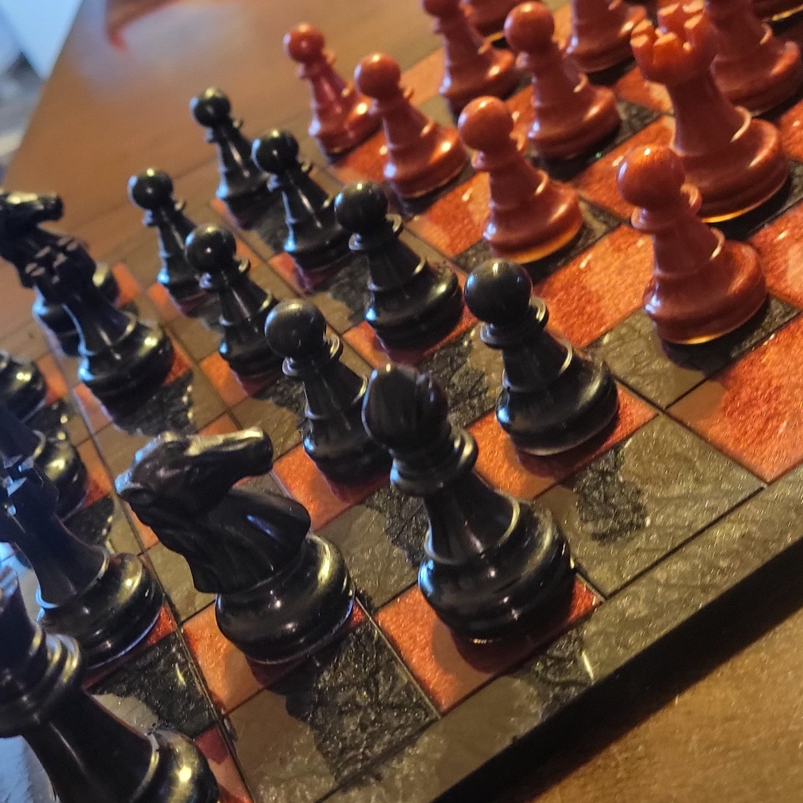 Custom Chess/checkers Resin Game Board With Pieces - Etsy