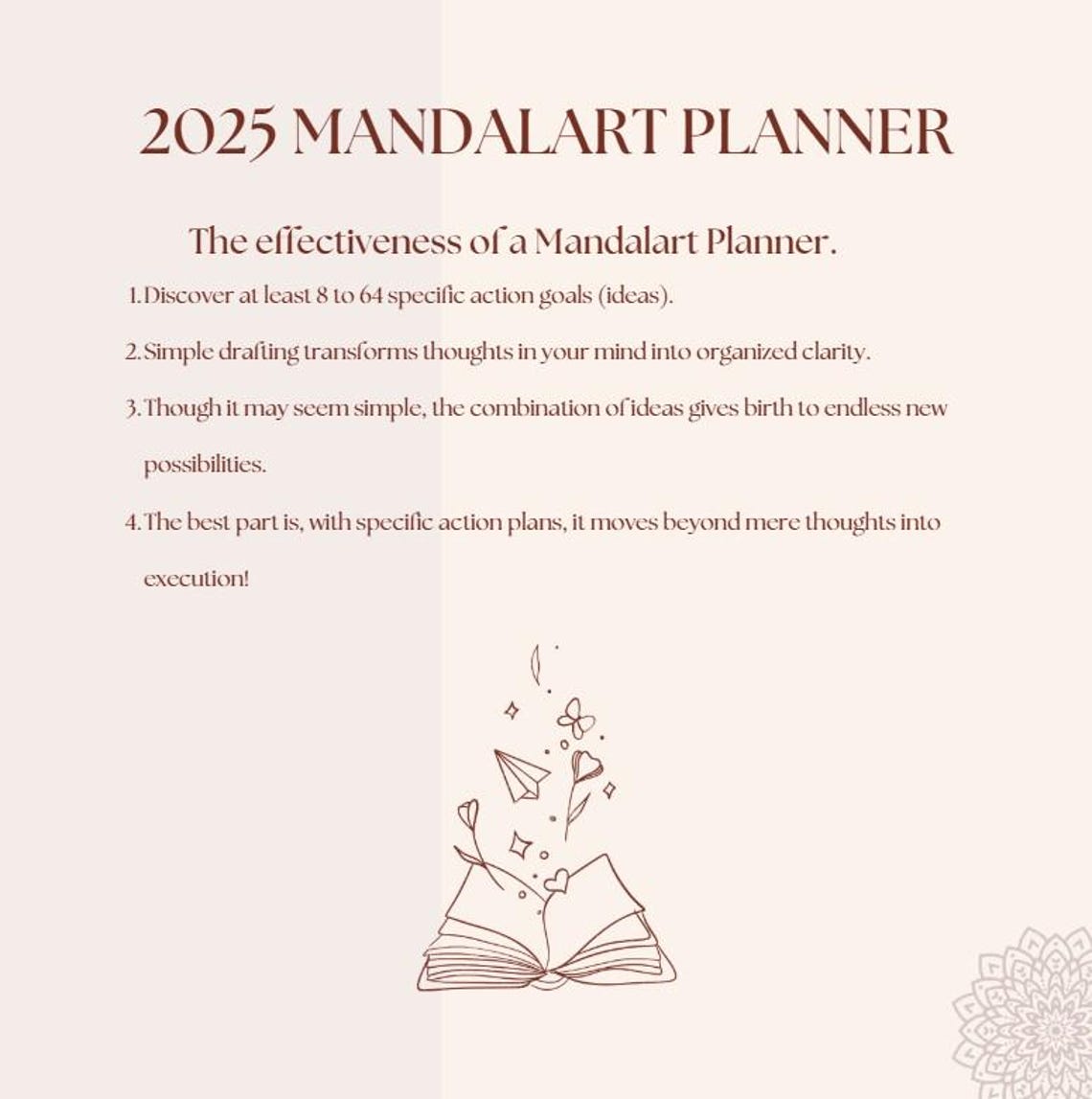 2025 Mandalart Planner Bucketlist _ Dreams Are Destined to Come True - Etsy