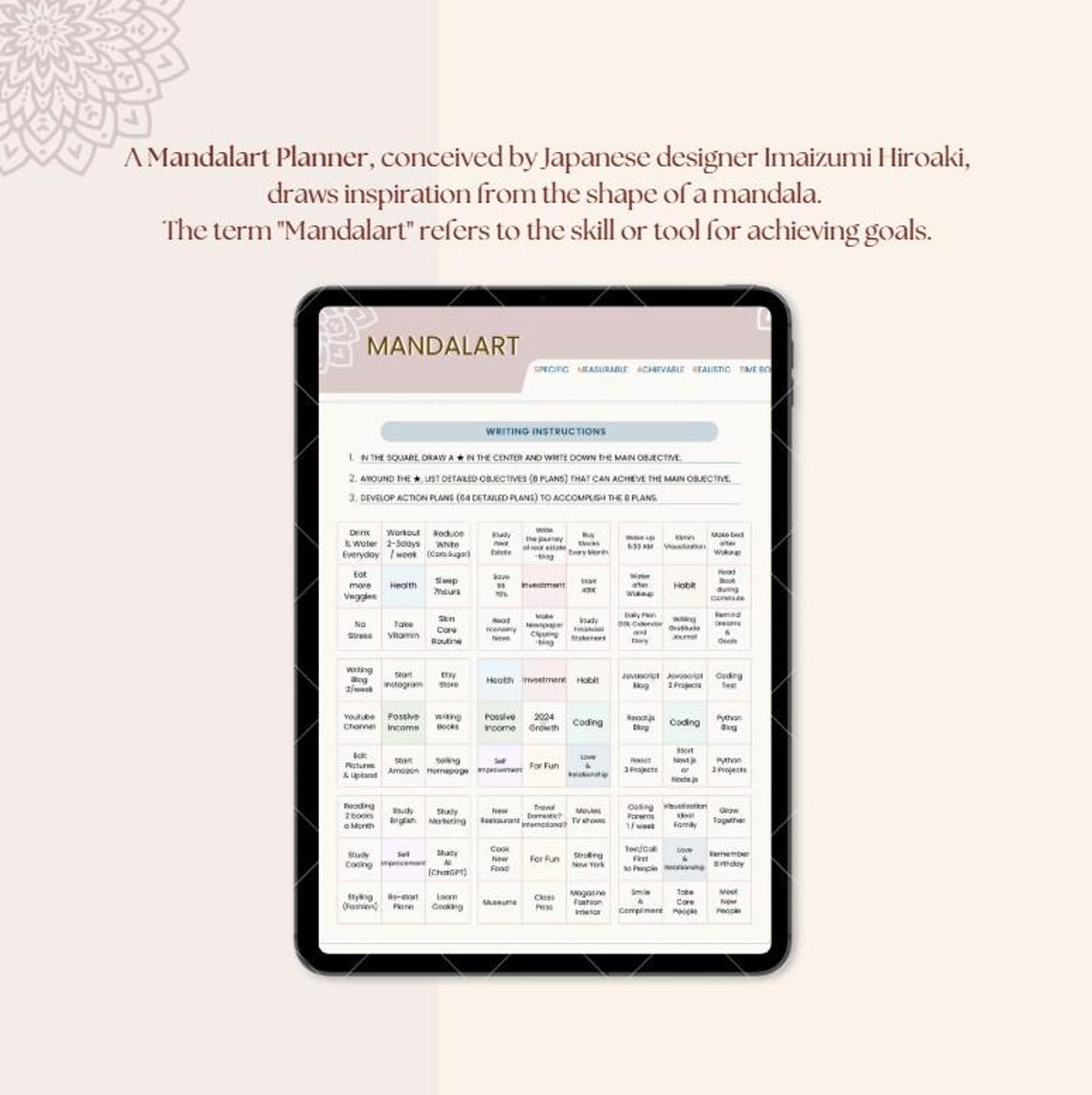 2025 Mandalart Planner Bucketlist _ Dreams Are Destined to Come True - Etsy