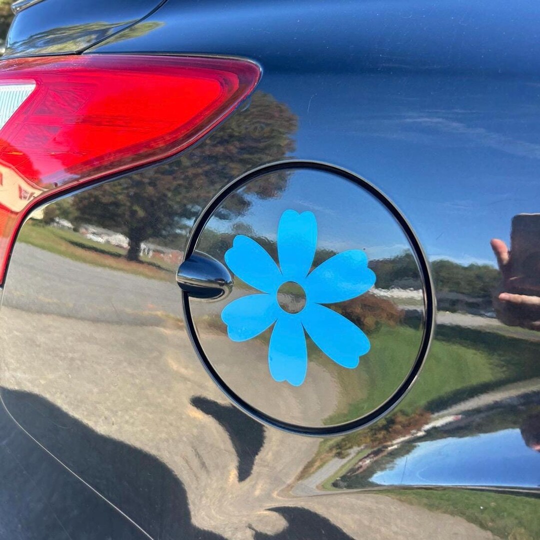 Flower Gas Tank Decal, Flower Car Sticker, Car Decals for Woman, Car ...