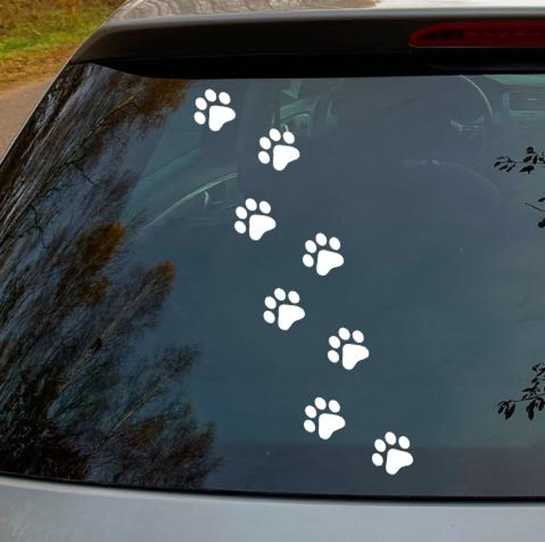 Paw Print Decal, Dog Car Stickers, Car Decals for Cats, Car Decals ...