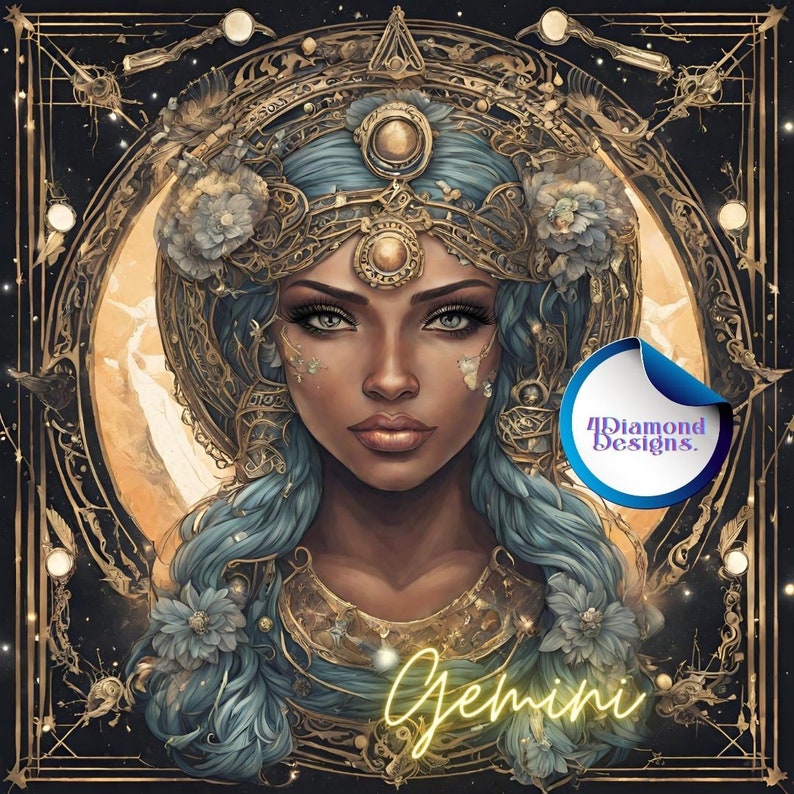 Gemini Goddess Universe Wall Art Printable Photo Zodiac Woman Home ...