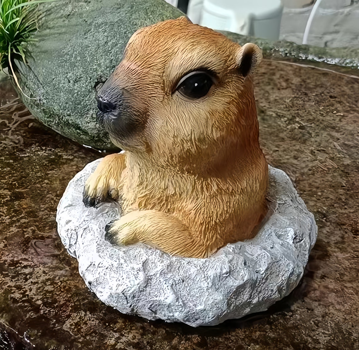 Handmade Resin Groundhog Garden Figurine, Xmas Decor - Etsy
