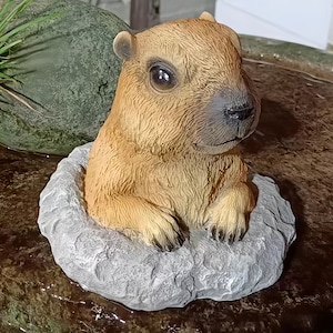 Handmade Resin Groundhog Garden Figurine, Xmas Decor - Etsy