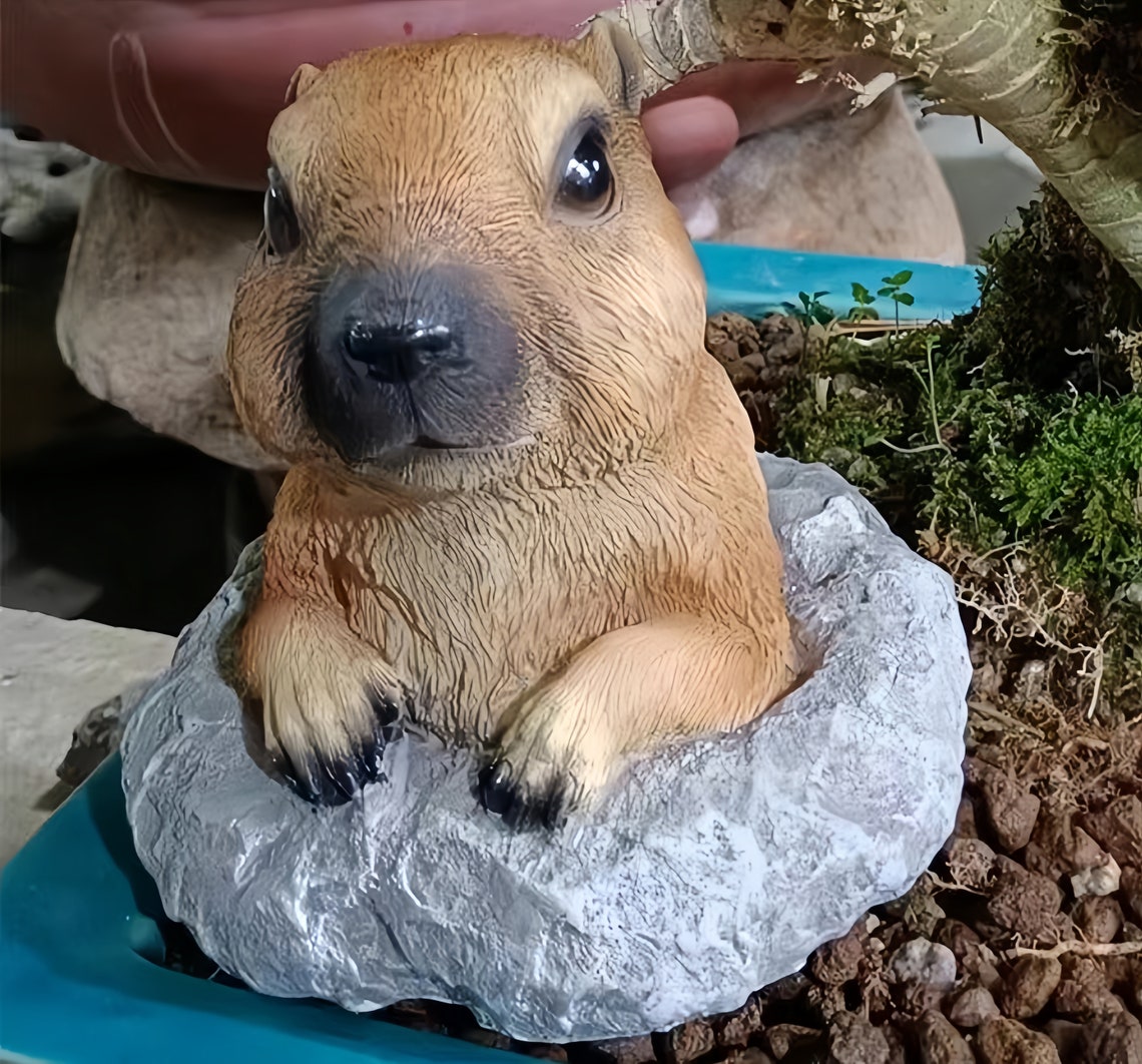 Handmade Resin Groundhog Garden Figurine, Xmas Decor - Etsy