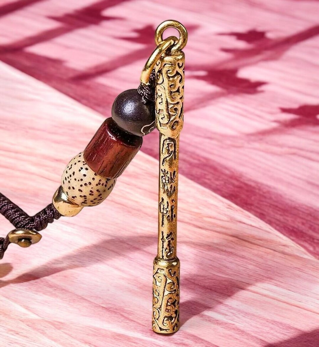 Monkey King Keychain Brass Golden Cudgel | Black Myth: Wukong Inspired ...