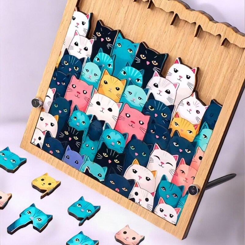 Wood Cat Puzzle - Etsy