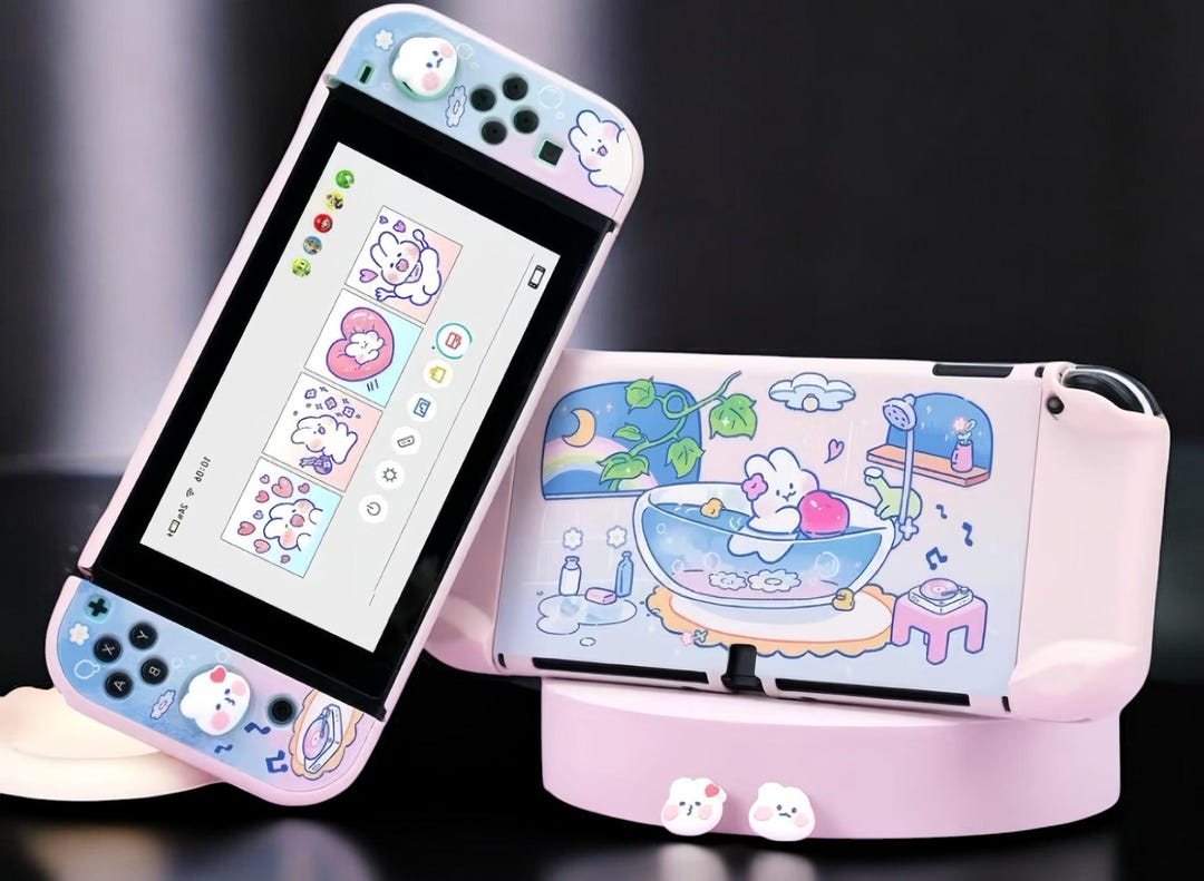 Adorable Bunny-themed Nintendo Switch OLED Standard Protective Case ...