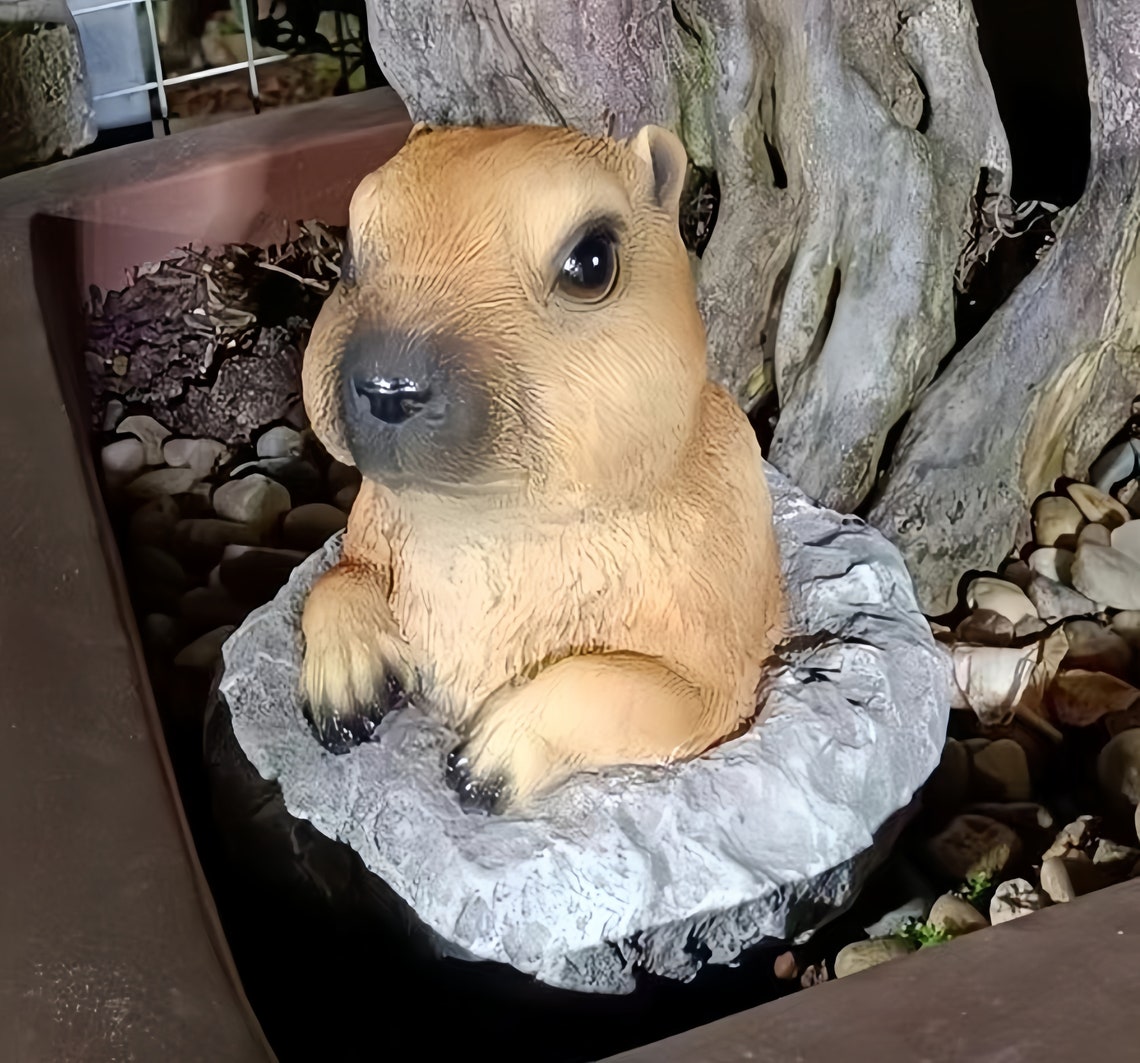 Handmade Resin Groundhog Garden Figurine, Xmas Decor - Etsy