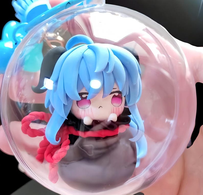 Handmade Ganyu Figurine: Genshin Impact Chibi Statue, Anime Desk Decor ...