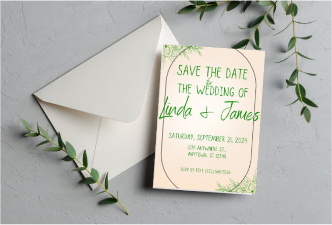 Garden Plants Wedding Invitation Save the Date - Etsy