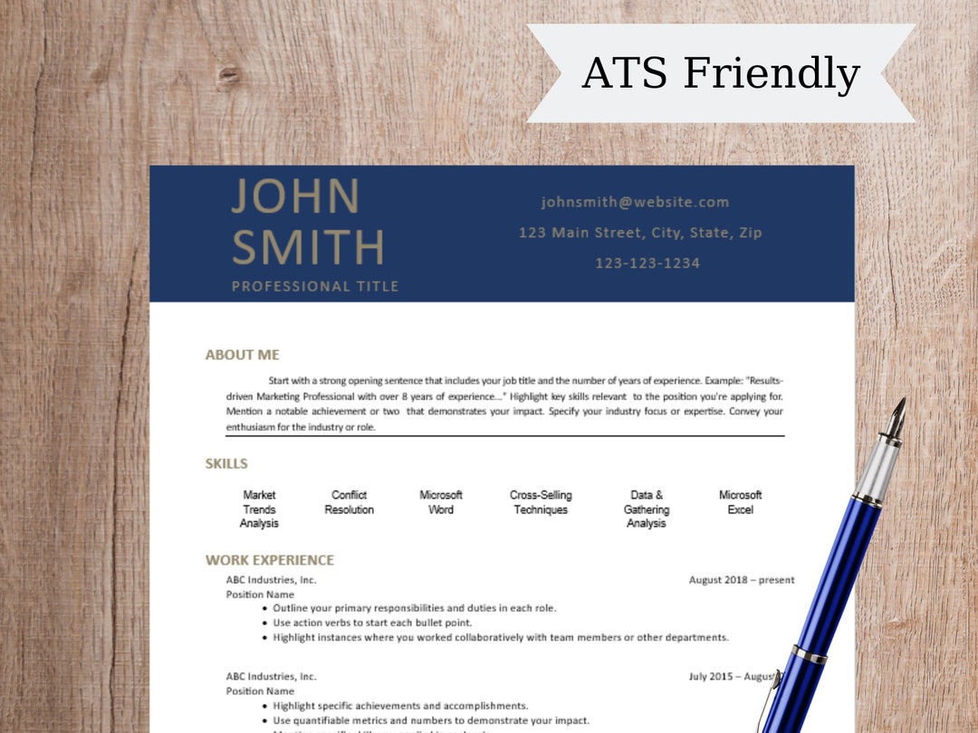 Modèle de CV ATS modèle de CV exécutif modèle de CV - Etsy France