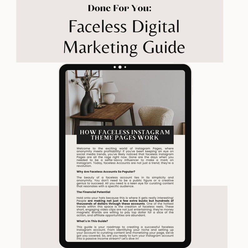 Done for You Digital Marketing Faceless Influencer Marketing PLR ...