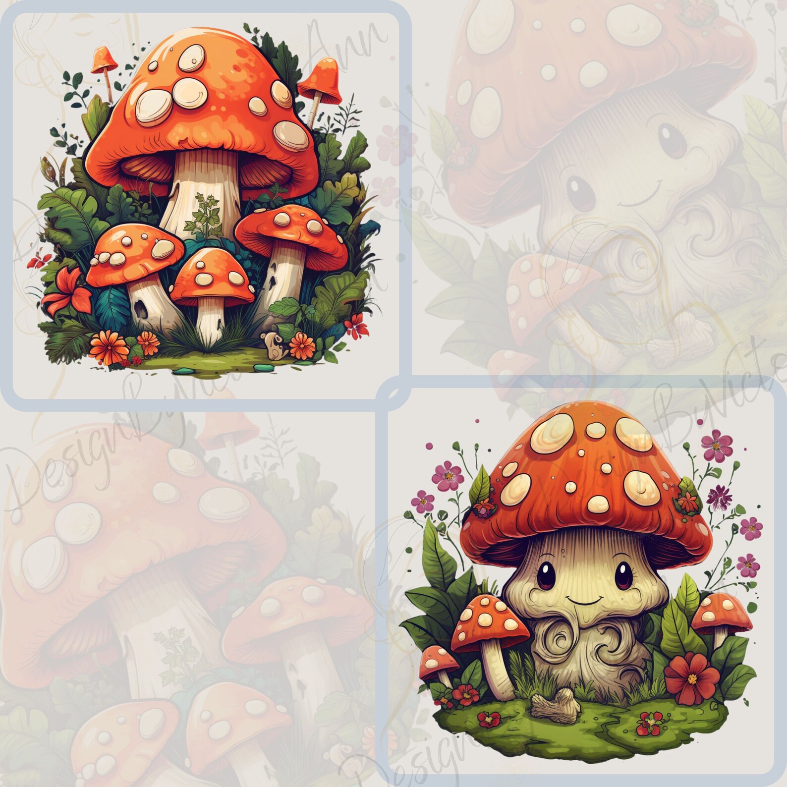 PNG Bundle Mushroom Png Wolf Png Butterflies Png Fairycore Cottage Core ...